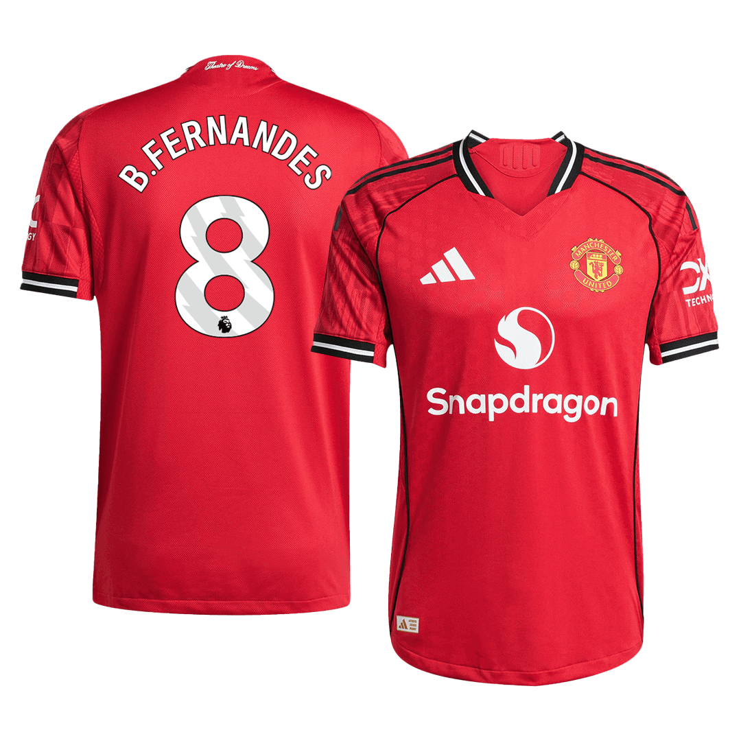 Manchester United B.FERNANDES #8 Home Soccer Jersey Authentic 2025/26 ...