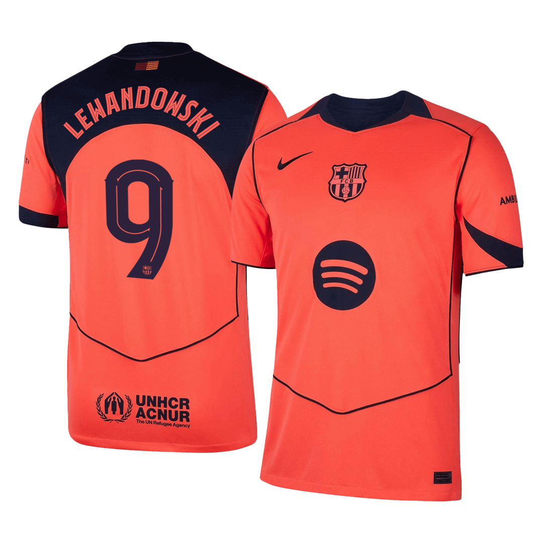 Barcelona LEWANDOWSKI #9 Third Away Soccer Jersey 2025/26 - UCL Edition ...